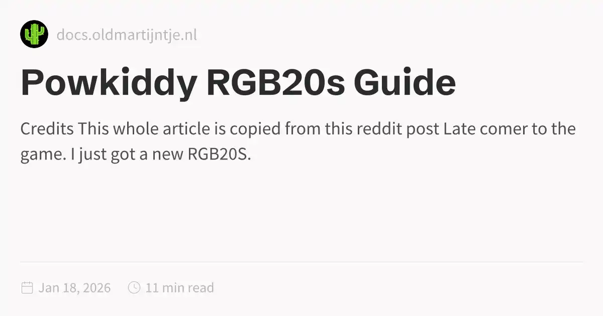 Powkiddy RGB20s Guide
